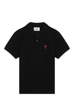 AMI Paris De Cœur Polo Shirt - Black