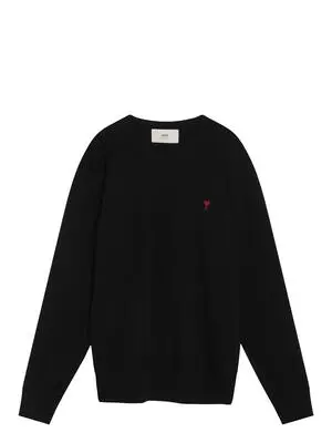 AMI Paris De Coeur Crewneck Sweater - Black