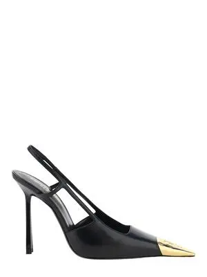 Saint Laurent Jeanne Leather Slingback Pumps - Black
