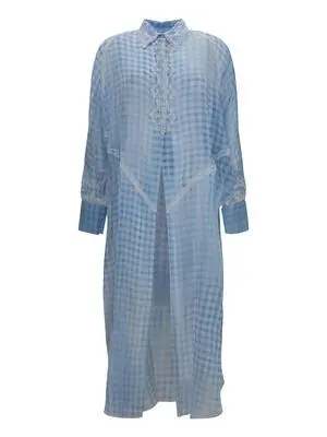 ERMANO SCERVINO Ermanno Scervino Long Shirt Dress With Lace Details - Blue