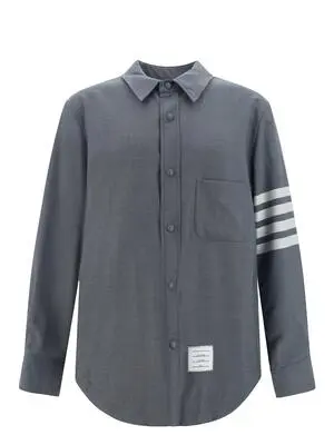 Thom Browne Wool And Cotton Blend Shirt - Gray
