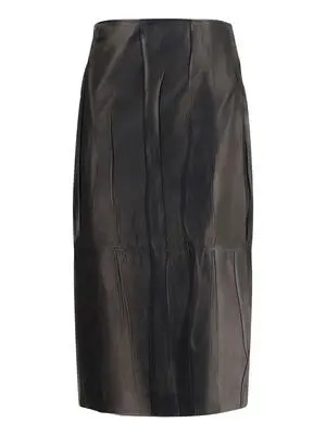ERMANO SCERVINO Ermanno Scervino Midi Leather Skirt - Black