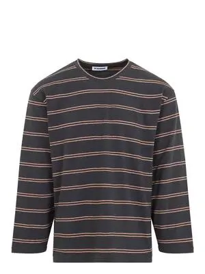 JIL SANDER Jil Sander L/S Striped T-Shirt Men Gray