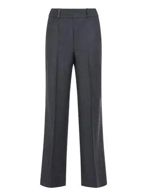 Peserico Regular Fit Wool Blend Pants - Gray