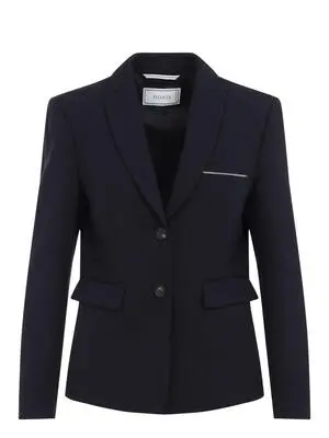 Peserico Single-breasted Blazer With Notched Lapel - Blue