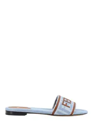 Fendi Sunshine Ff Denim Slides - Multicolor