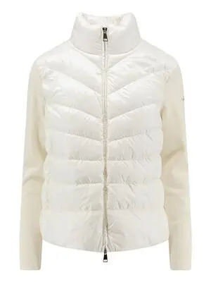 Moncler Down Jacket With Virgin Wool Sleeves - Multicolor