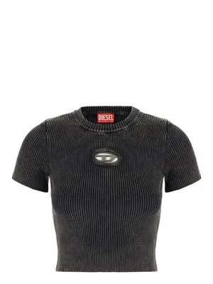 DIESEL® DIESEL Ribbed Crop Top With Emblem Multicolor