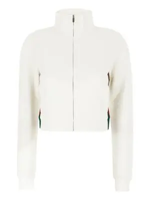 GUCCI GUCCI Cropped Zip-Up Sweatshirt With Contrasting Stripes