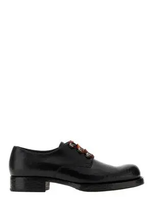 Prada Calf Leather Lace-up Shoes - Black
