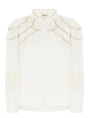 Isabel Marant Étoile Embellished Mandarin Collar Blouse - Multicolor
