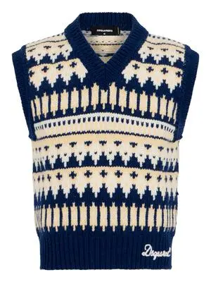 Dsquared2 Hybrid Jacquard Knit Vest - Black