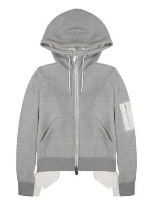 Sacai Zip-up Cotton Hoodie - Grey