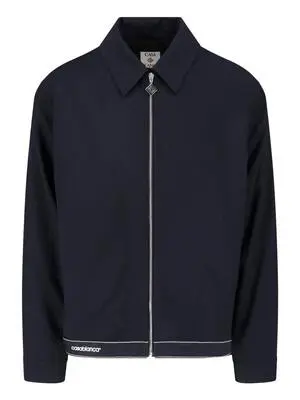 Casablanca 100% Virgin Wool Zip-up Jacket - Black