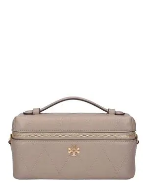 Tory Burch Tumbled Cow Leather Vanity Case - Grey