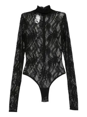 Andamane High-neck Back Zip Long-sleeve Top - Nero