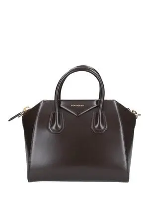 Givenchy Leather Tote Bag With Zipper And Adjustable Shoulder Strap - Marrone