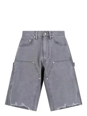 TONYWACK Cotton Blend Carpenter Shorts - Grey