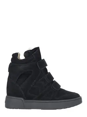Isabel Marant Étoile ISABEL MARANT High-Top Wedge Sneakers With Hook-and-Loop Closures Black