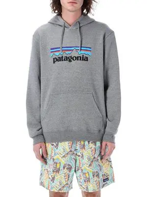 Patagonia P-6 Logo Recycled Cotton-polyester Hoodie - Grigio