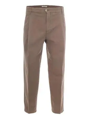 BRIGLIA BRIGLIA Classic Cotton-Linen Trousers Biscotto