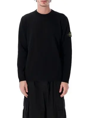 Stone Island Organic Cotton Micro Stitch Knit Jumper - Black
