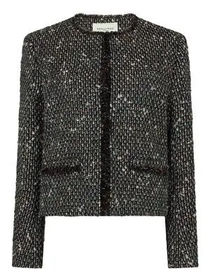 REALLY WILD CLOTHING Isabella Cropped Wool Blend Boucle Jacket - Bronze Glitter