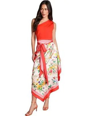 Coast One-shoulder Printed Midi Dress - Ivory