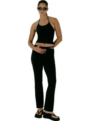 H&m Strap-detail Jersey Pants - Black