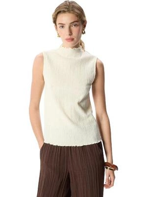 Whistles Textured Sleeveless Top - Ivory