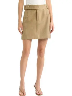 Oddmuse Pinstriped Mini Skirt - Camel