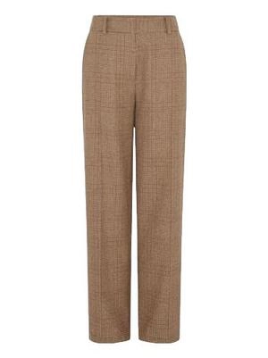 REALLY WILD CLOTHING Rosemont Cotton Wool Blend Straight Leg Trousers - Brown