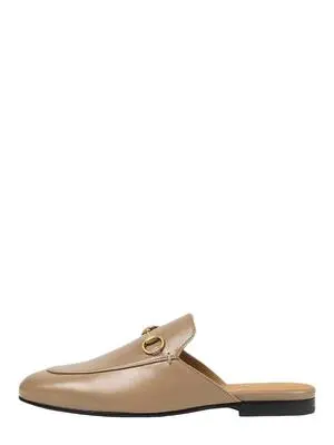 Gucci Princetown Leather Slipper 'brown Leather - Tan