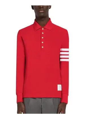 Thom Browne Collar Long Sleeve T-shirt - Red