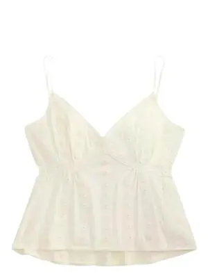 Ralph Lauren Eyelet Lace-trim V-neck Blouse - Neutrals