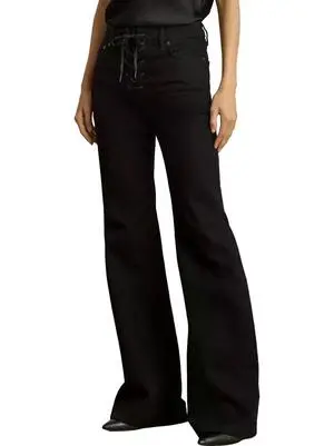 Ralph Lauren Lace-up Flared Jeans - Black