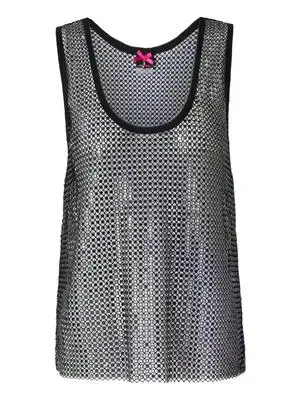 Pinko Sequin-embellished Mesh Top - Silver