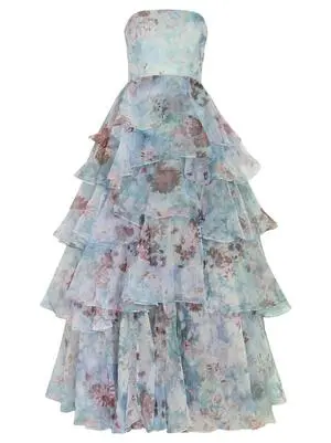 Aje Gabriella Floral-print Maxi Dress - Blue