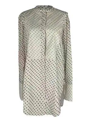 CELINE Celine Swiss Dot Band Collar Shirt