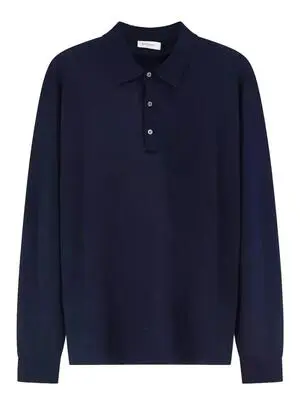 BRAMANI CASHMERE Long-sleeve Polo Shirt - Blue