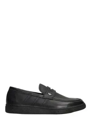 Adidas Logo-plaque Leather Loafers - Black