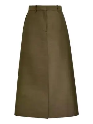 HEIRLOME A-line Midi Skirt With Zip Fastening - Green