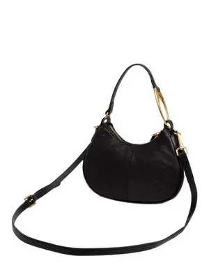 TWINSET Logo-debossed Leather Shoulder Bag - Black