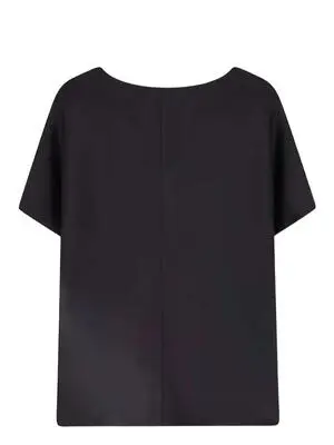 Vince Satin-finish Short-sleeve Top - Black