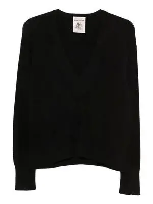 SEMICOUTURE Bertha V-neck Sweater - Black