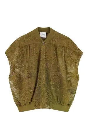 NUDE Sleeveless Zip-up Bomber Jacket - Green