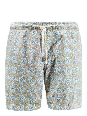 PENINSULA SWIMWEAR San Pietro Tile-print Swim Trunks - Blue