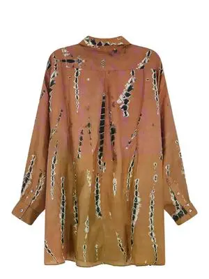 MES DEMOISELLES Tie-dye Button-up Shirt - Brown
