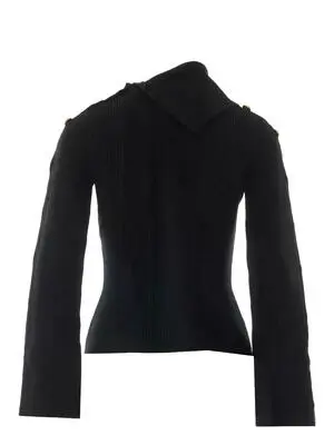 Elisabetta Franchi Button-embellished High-neck Sweater - Black