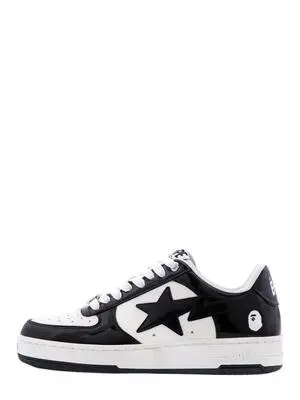 A BATHING APE Sta #1 M2 Patent-leather Sneakers - Black